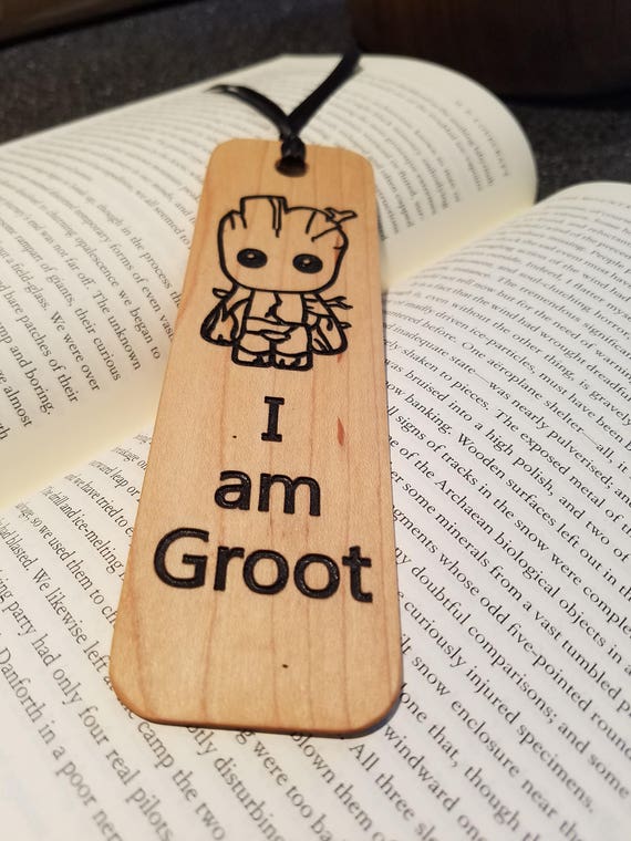 I Am Groot Wooden Bookmark Baby Groot | Etsy