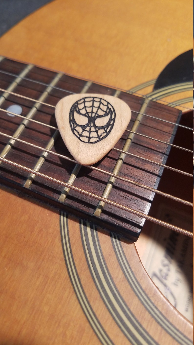 Spiderman Wooden Guitar Pick | Etsy