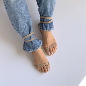 Natural Color Sandals , Toe Ring Barefoot Chic Sandals - Etsy