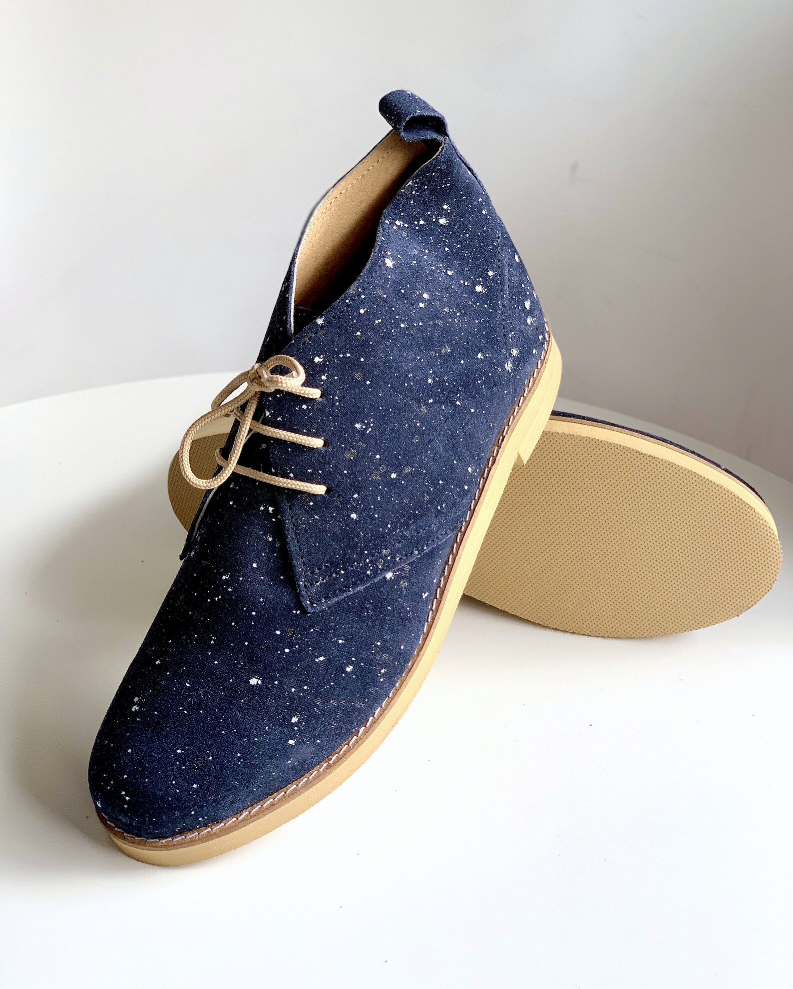 Dark Blue Handmade Leather Woman Ankle Boots - Etsy