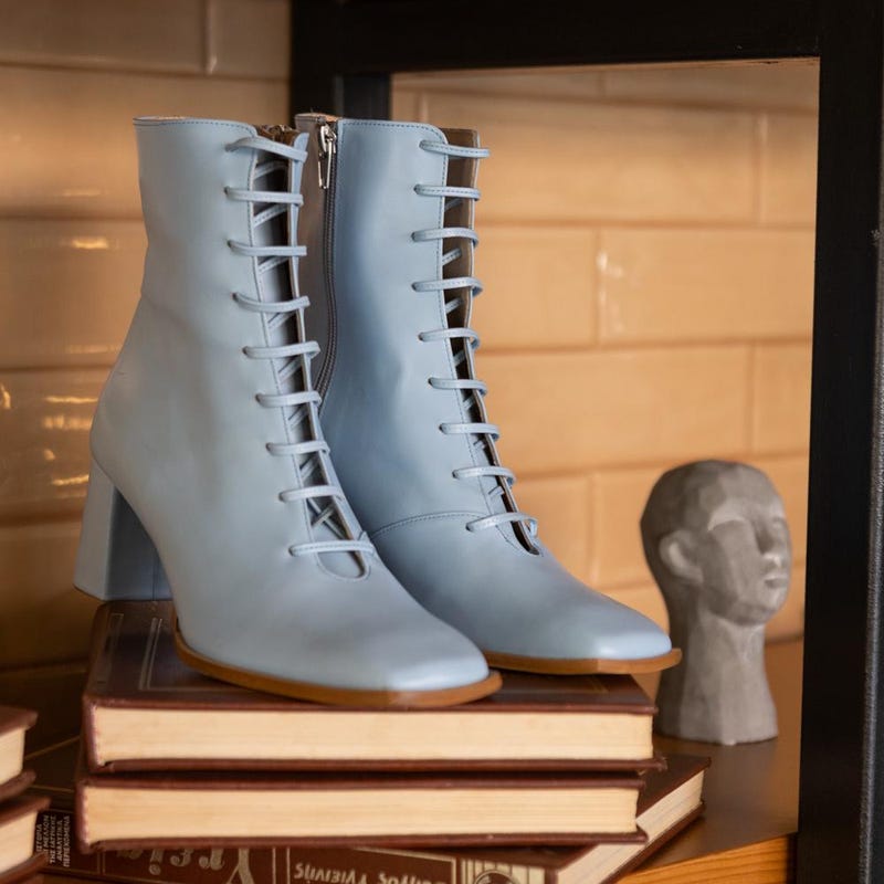 Light Blue Boots Women's - Etsy