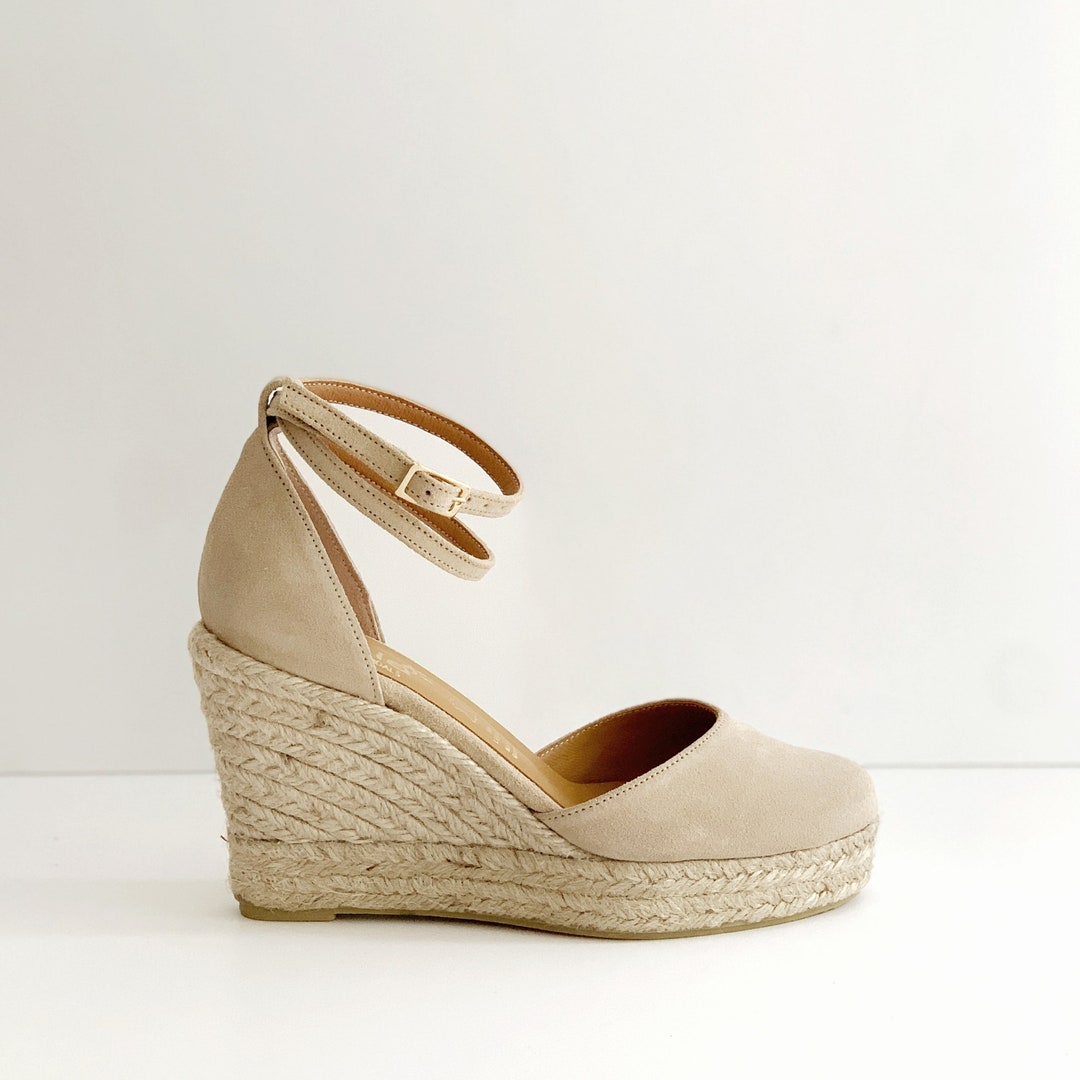Espadrilles Beige Suede Leather Handmade in Greece by Aelia Beige Tan ...