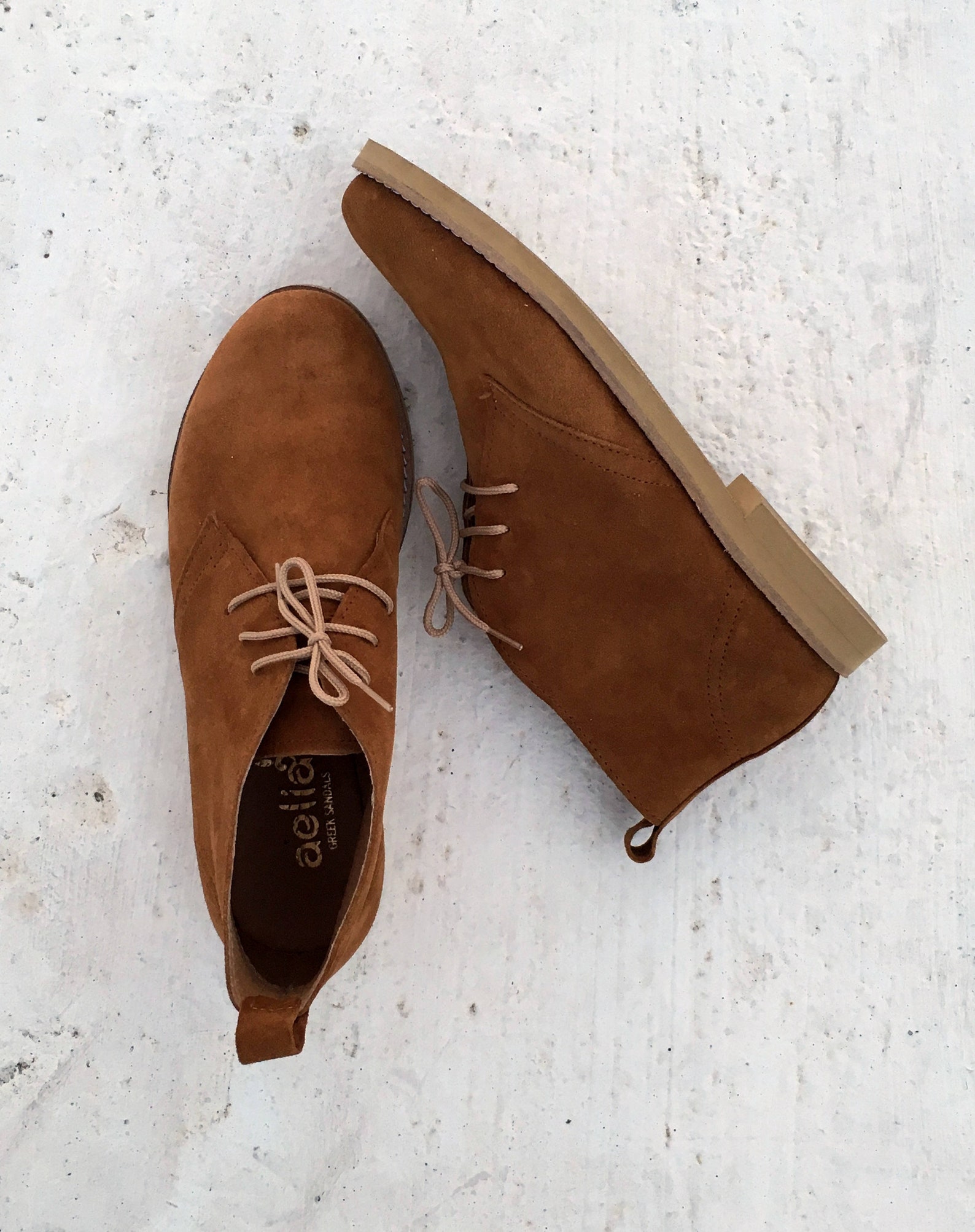 Camel Leather Woman Ankle Boots Handmade by Genuine Suede - Etsy