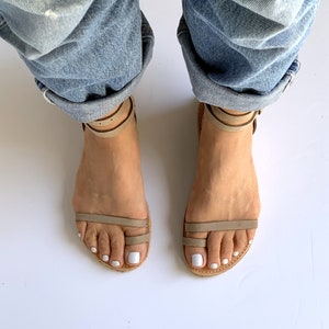 Natural Color Sandals , Toe Ring Barefoot Chic Sandals - Etsy