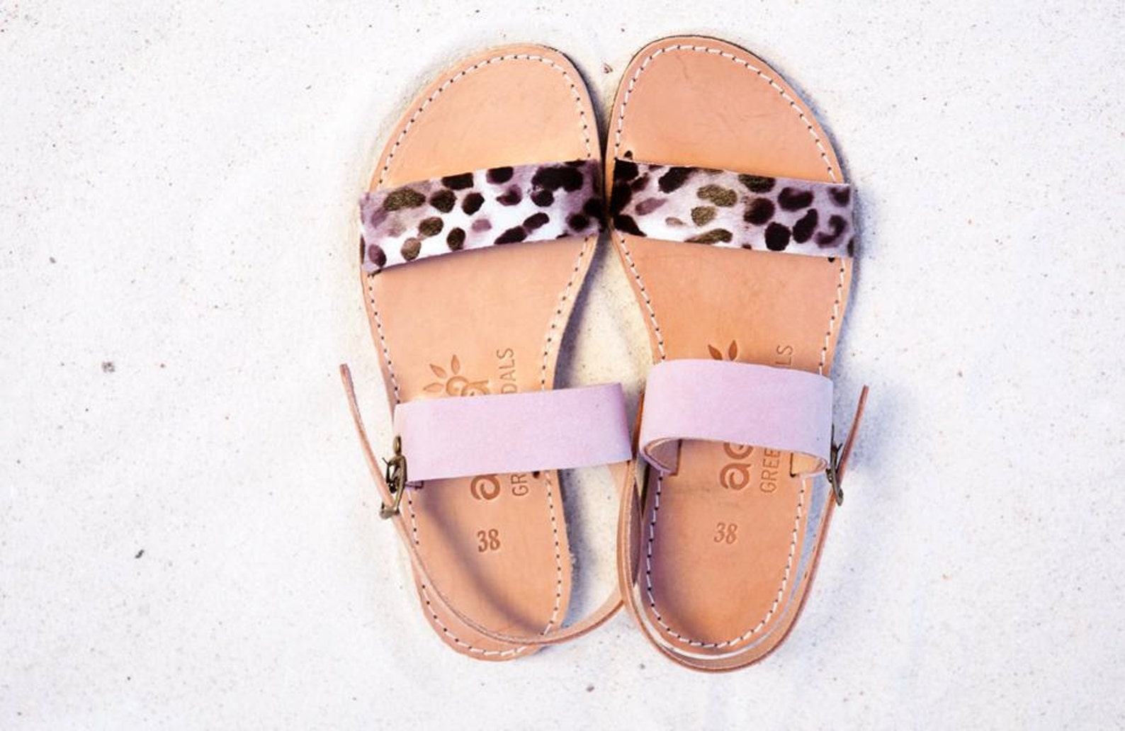 Handmade sandals with genuine leather light pink suede and | Etsy