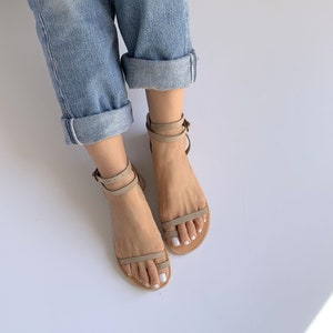 Natural Color Sandals , Toe Ring Barefoot Chic Sandals - Etsy