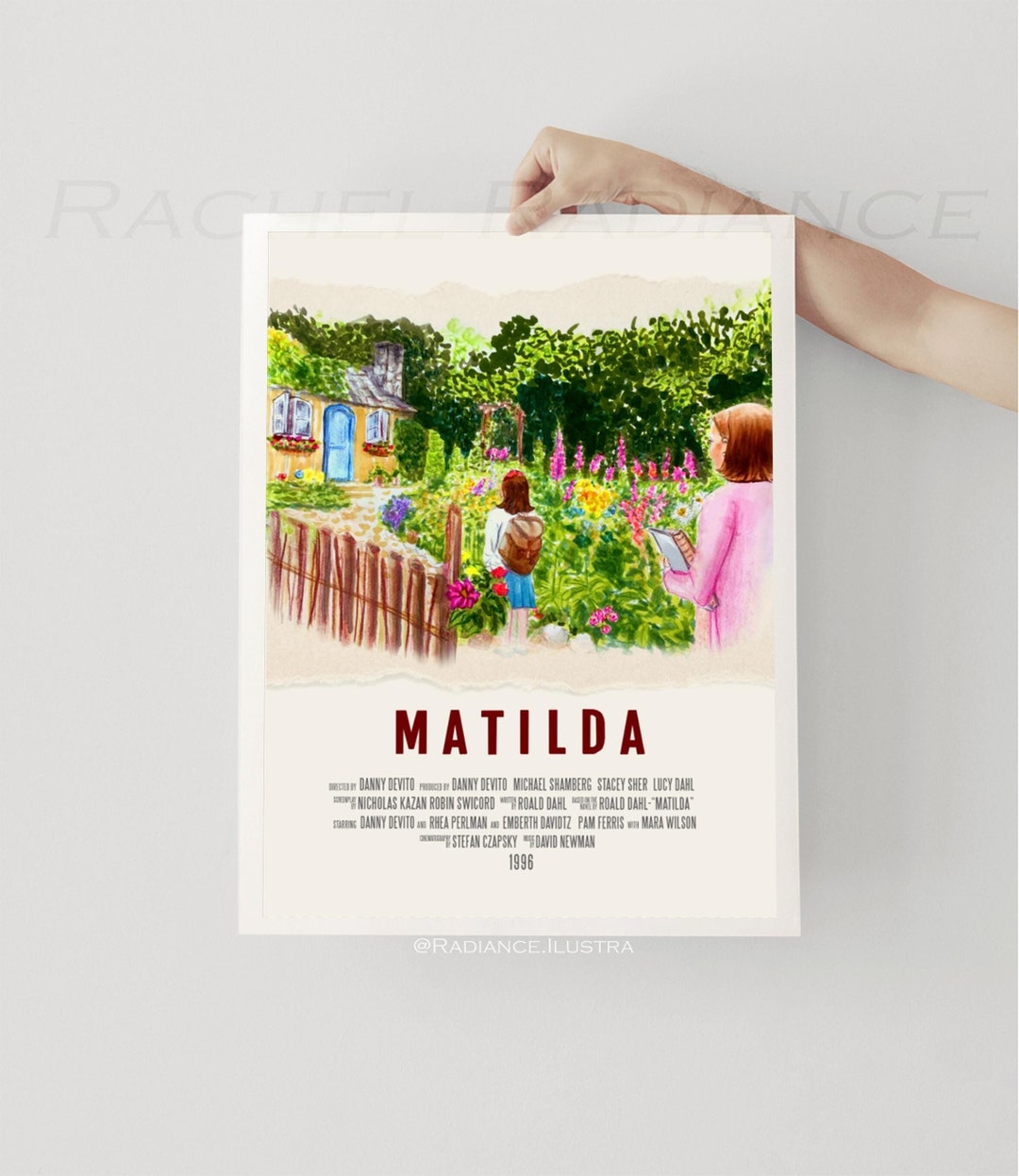 Matilda Movie, Illustration, Miss Honey, Movie Scene Poster, Garden ...