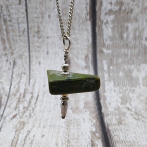 New Zealand Pounamu Greenstone Marsden Jade Pendulum on 925 Sterling ...