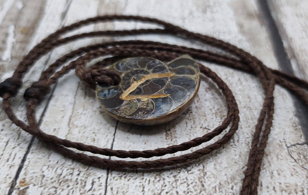 Ammonite Uruz Rune Stone Fossil Pendant. - Etsy