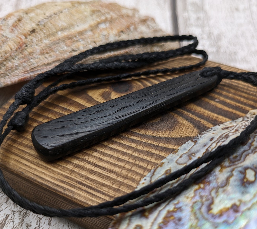 Fenland Bog Oak Carved Wood Roimata Tear Drop Pendant. - Etsy UK