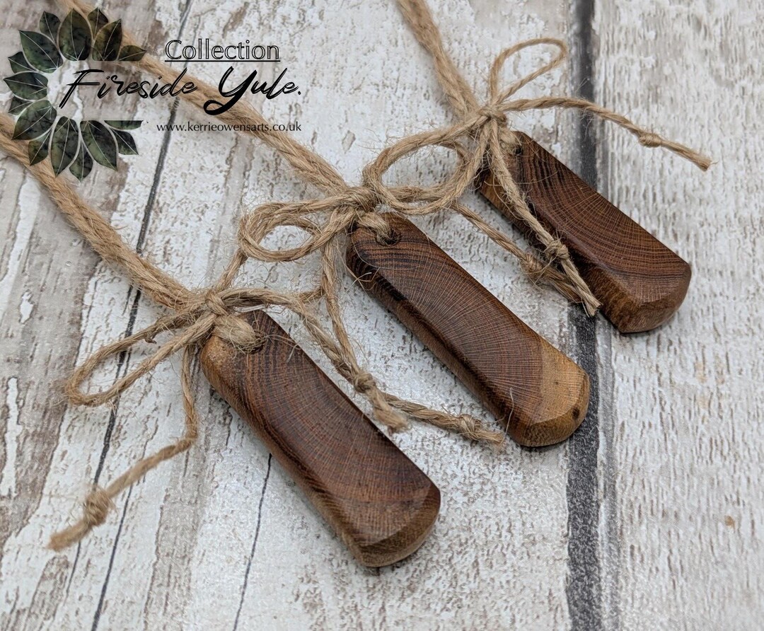 Set of Three Laburnum Wood Roimata Yule Ornaments – Handcrafted Yule ...
