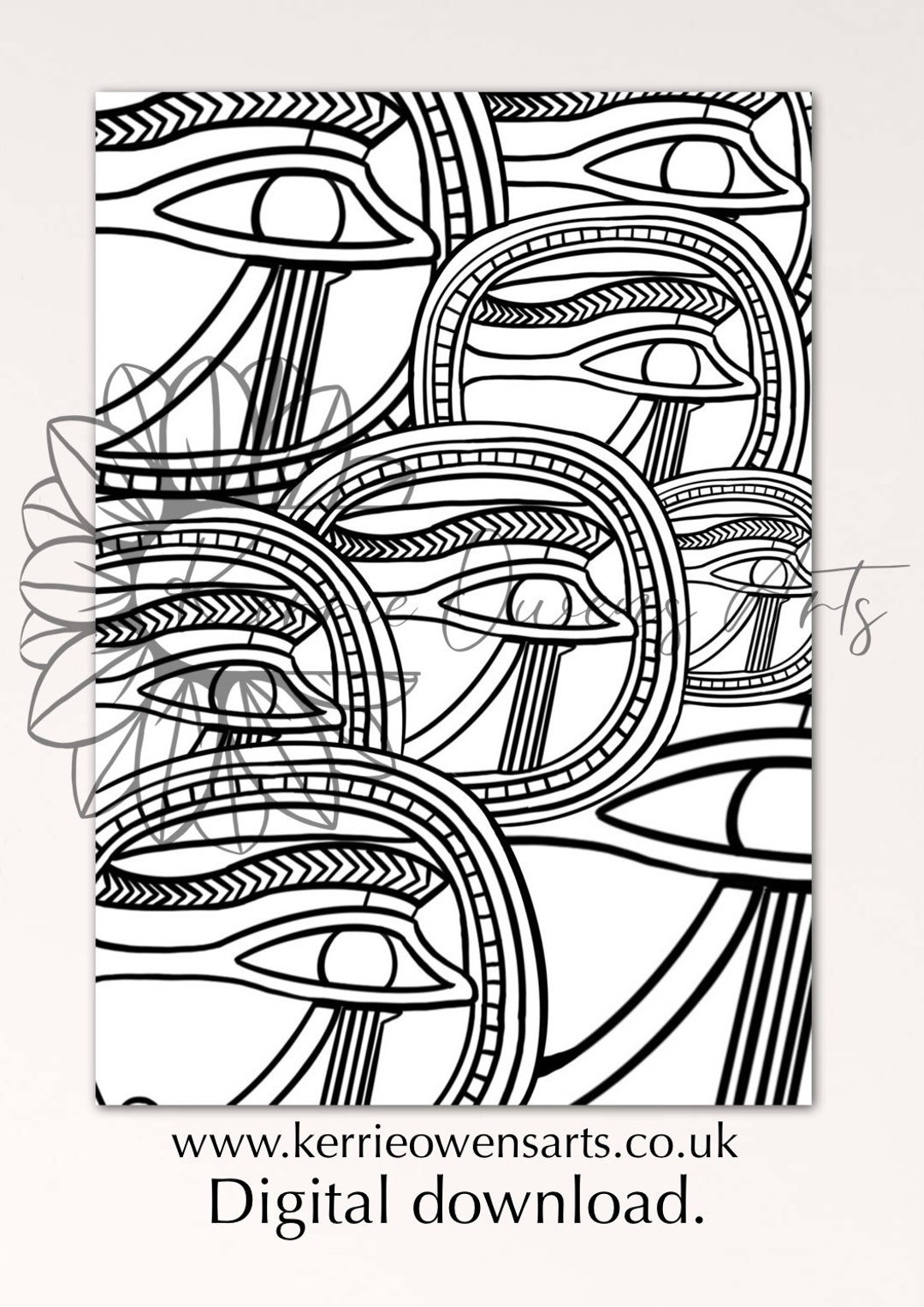 The Egyptian Eye Of Horus Colouring In Page Digital Download Etsy