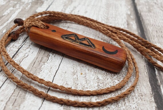 Scottish Yew Wood Berkana Nordic Rune Pendant. - Etsy