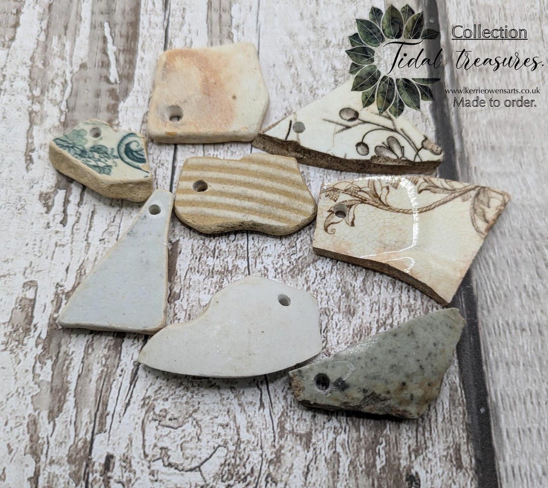 Beach Combed Pottery Drilled Beads. - Etsy