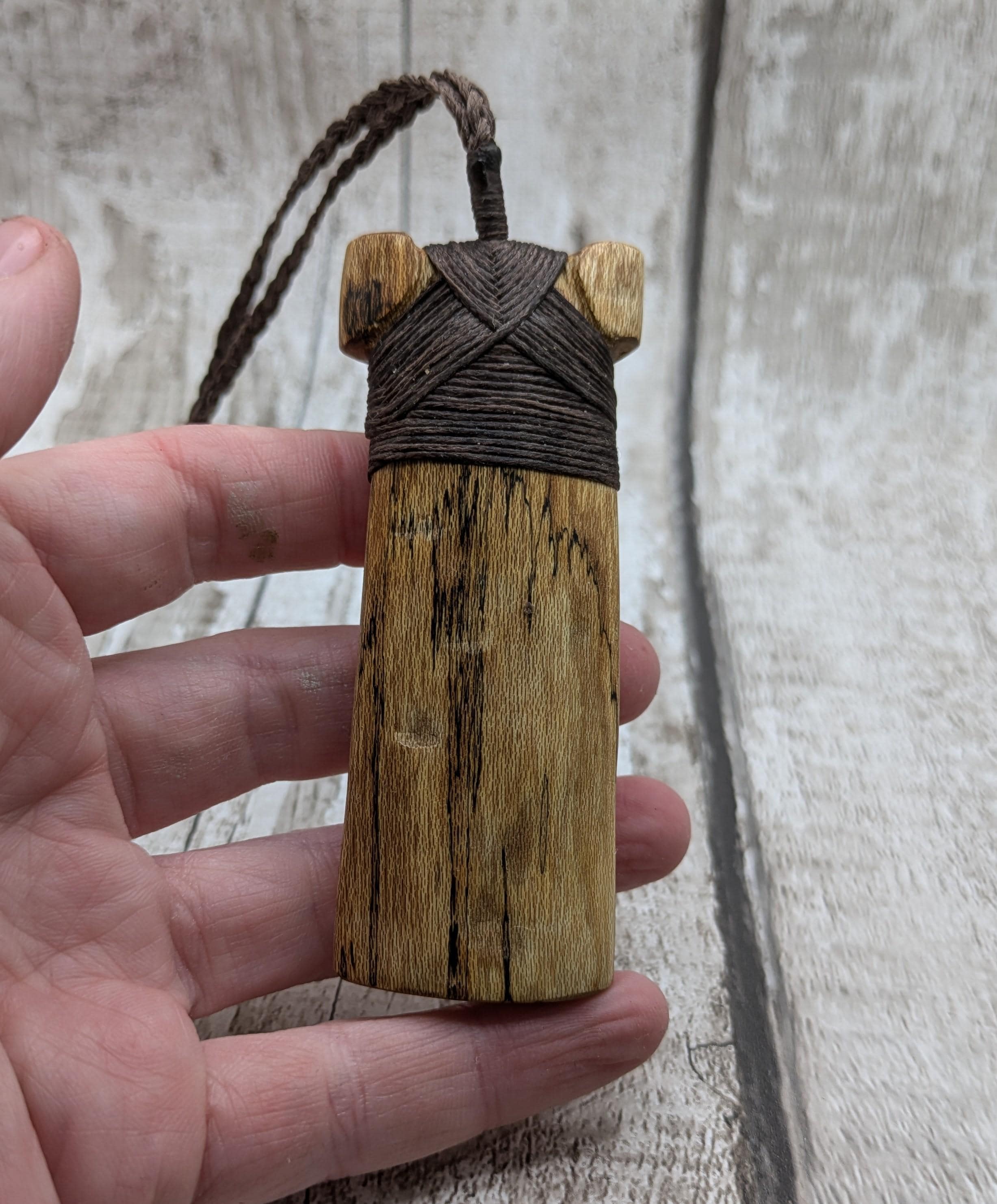Spalted Laburnum Wood Pendant Chisel Carved Hei Toki Adze. - Etsy