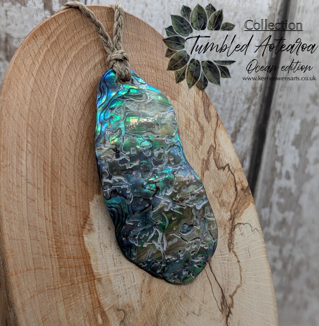 Large Freeform NZ Pāua Shell Pendant – Iridescent Beach Combed Wild ...