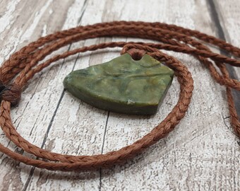 New Zealand Pounamu Greenstone Marsden Jade Pendulum on 925 Sterling ...