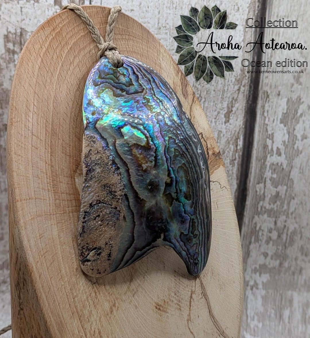 Large Freeform NZ Pāua Shell Pendant – Iridescent Abalone Statement ...