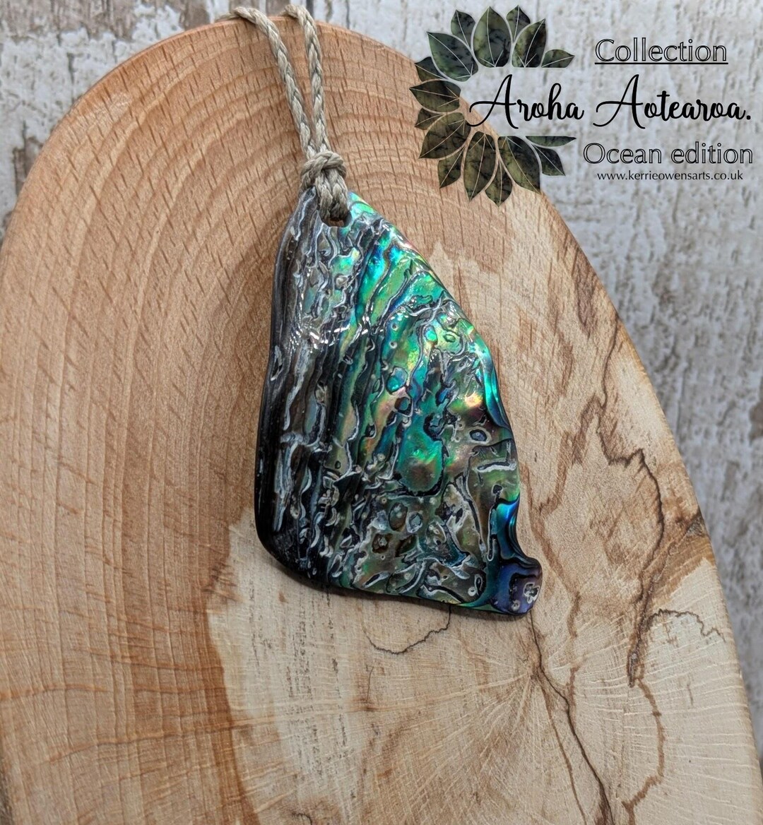 Large Freeform NZ Pāua Shell Pendant – Iridescent Beach Combed Wild ...