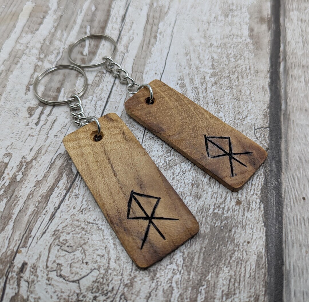 Laburnum Wood Protection Bind Rune Keyrings. - Etsy