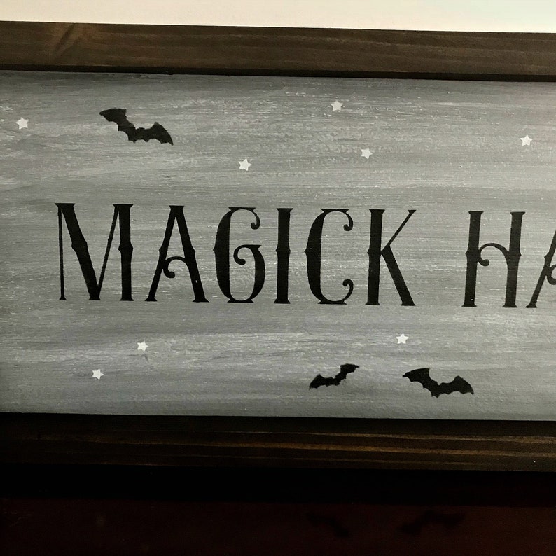Magic Happens Halloween Wood Sign | Magick Happens Sign | Halloween ...