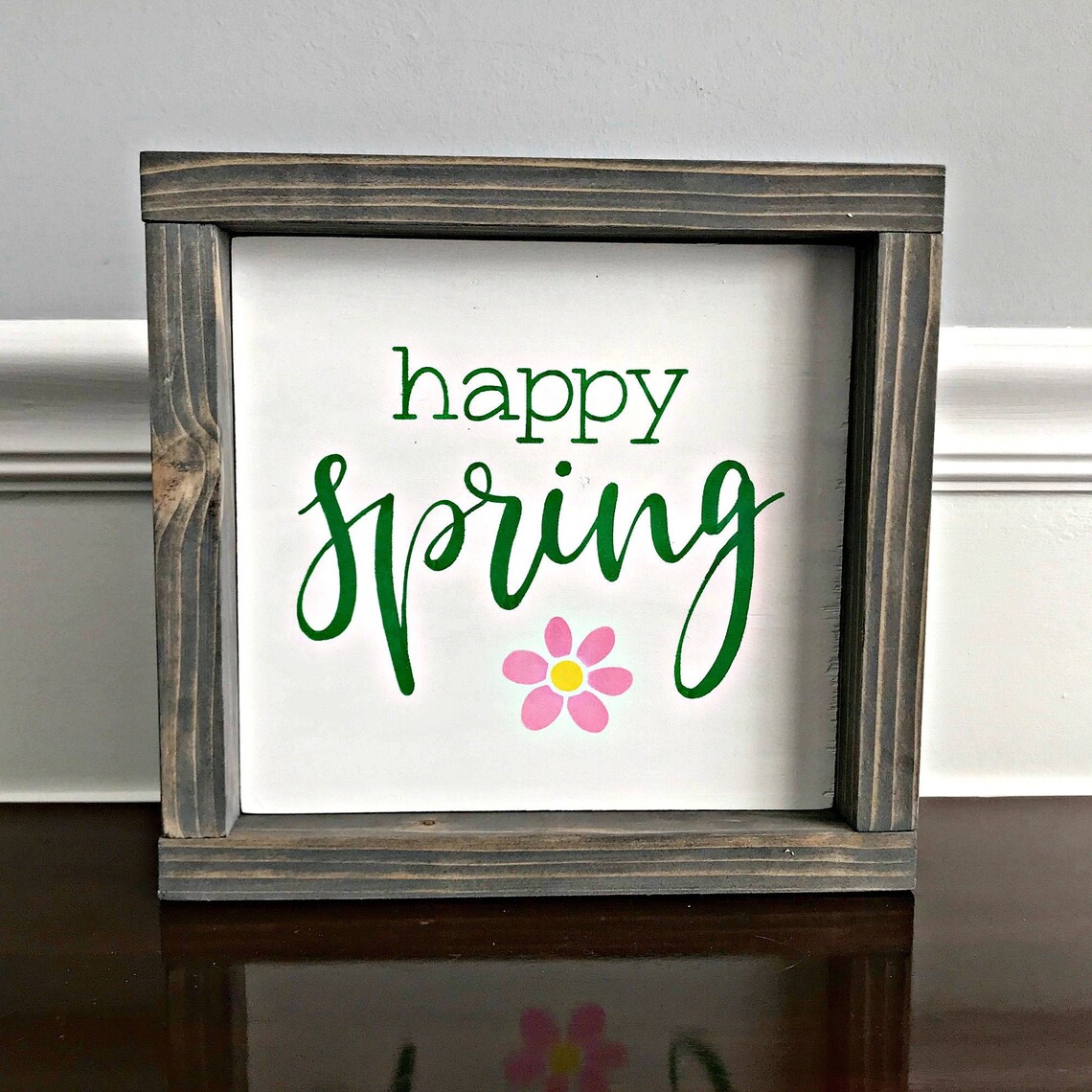 Happy Spring Framed Farmhouse Style Wood Sign Spring Decor - Etsy