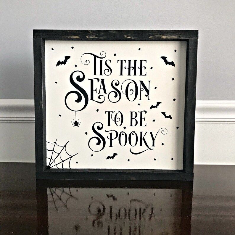 Tis the Season to Be Spooky Framed Wood Sign | Farmhouse Style Framed ...