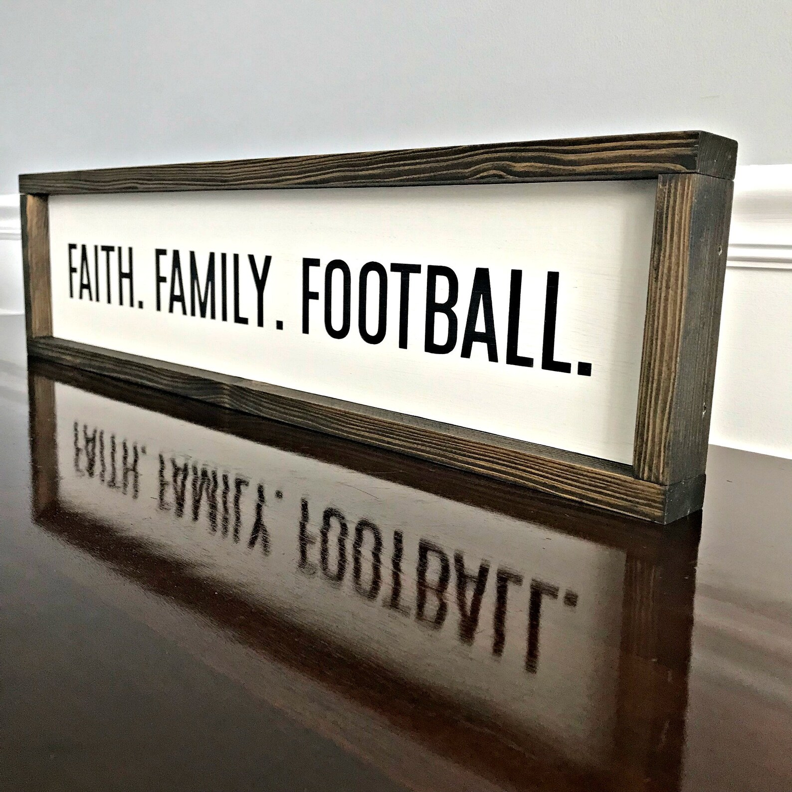 Faith Family Football Framed Wood Sign Fall Decor Football | Etsy