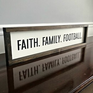 Faith Family Football Framed Wood Sign | Fall Decor | Football Decor ...