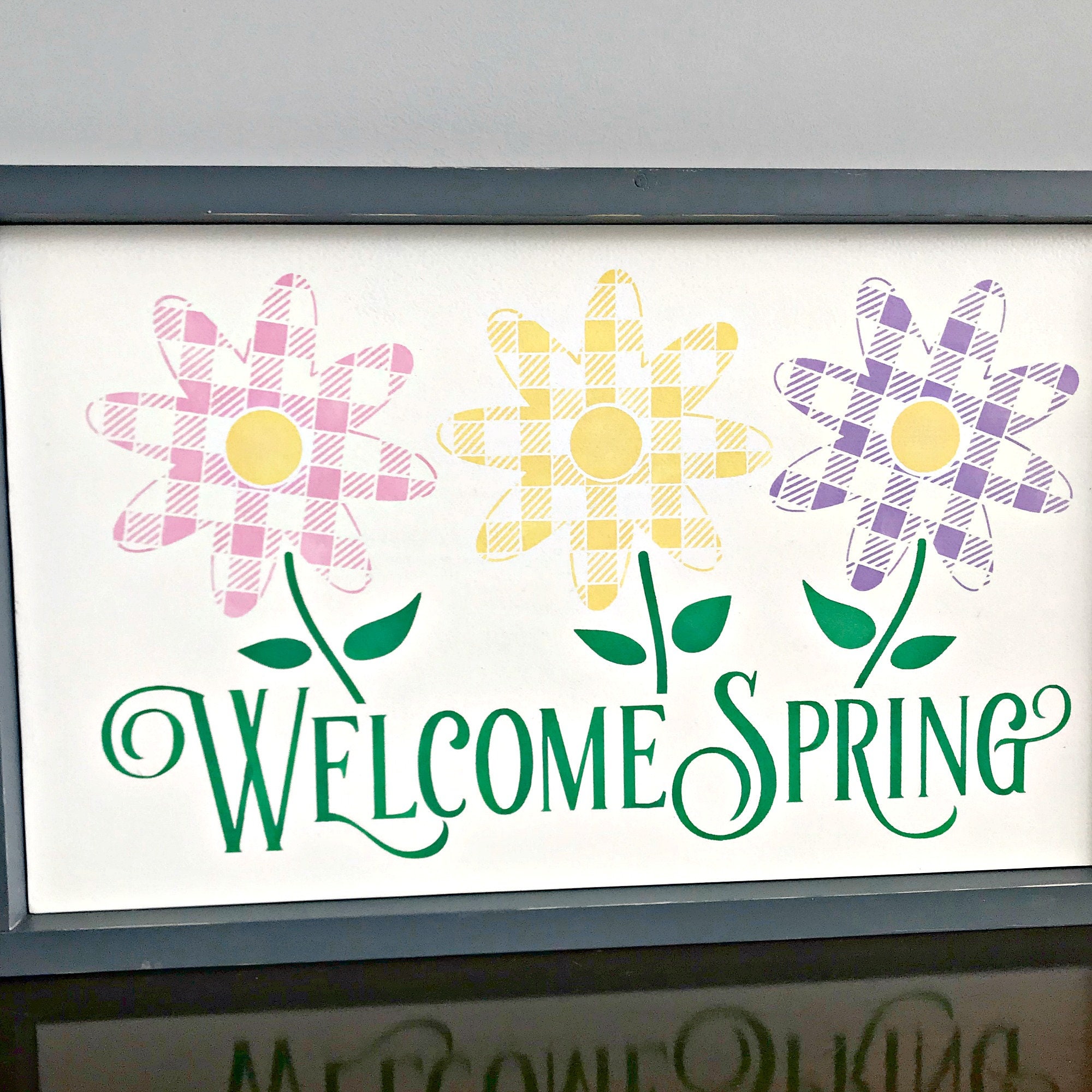Welcome Spring Framed Wood Sign Spring Decor Farmhouse | Etsy
