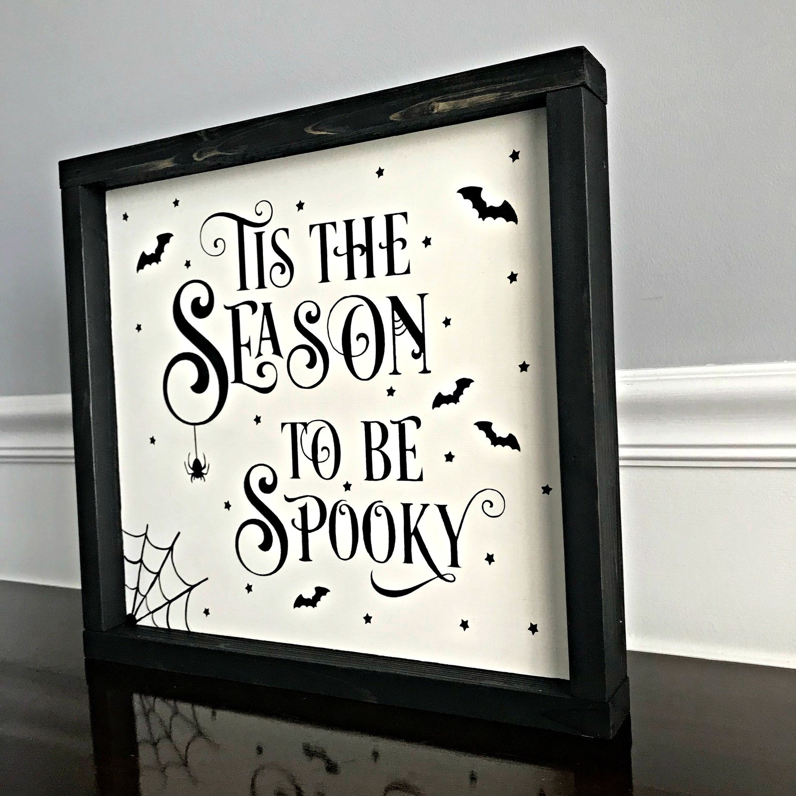 Tis the Season to Be Spooky Framed Wood Sign | Farmhouse Style Framed ...