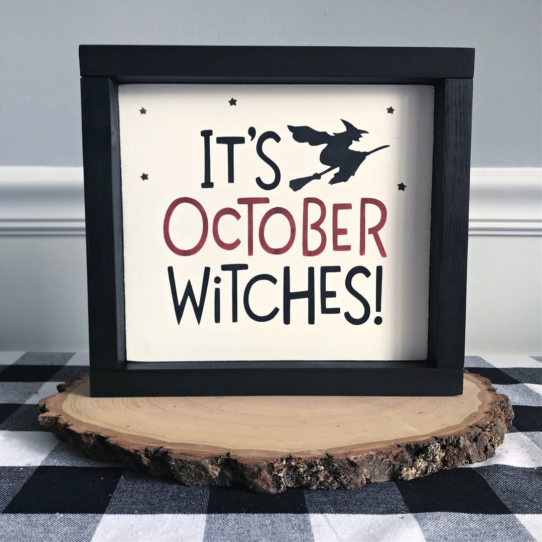 It's October Witches Framed Halloween Sign Farmhouse - Etsy