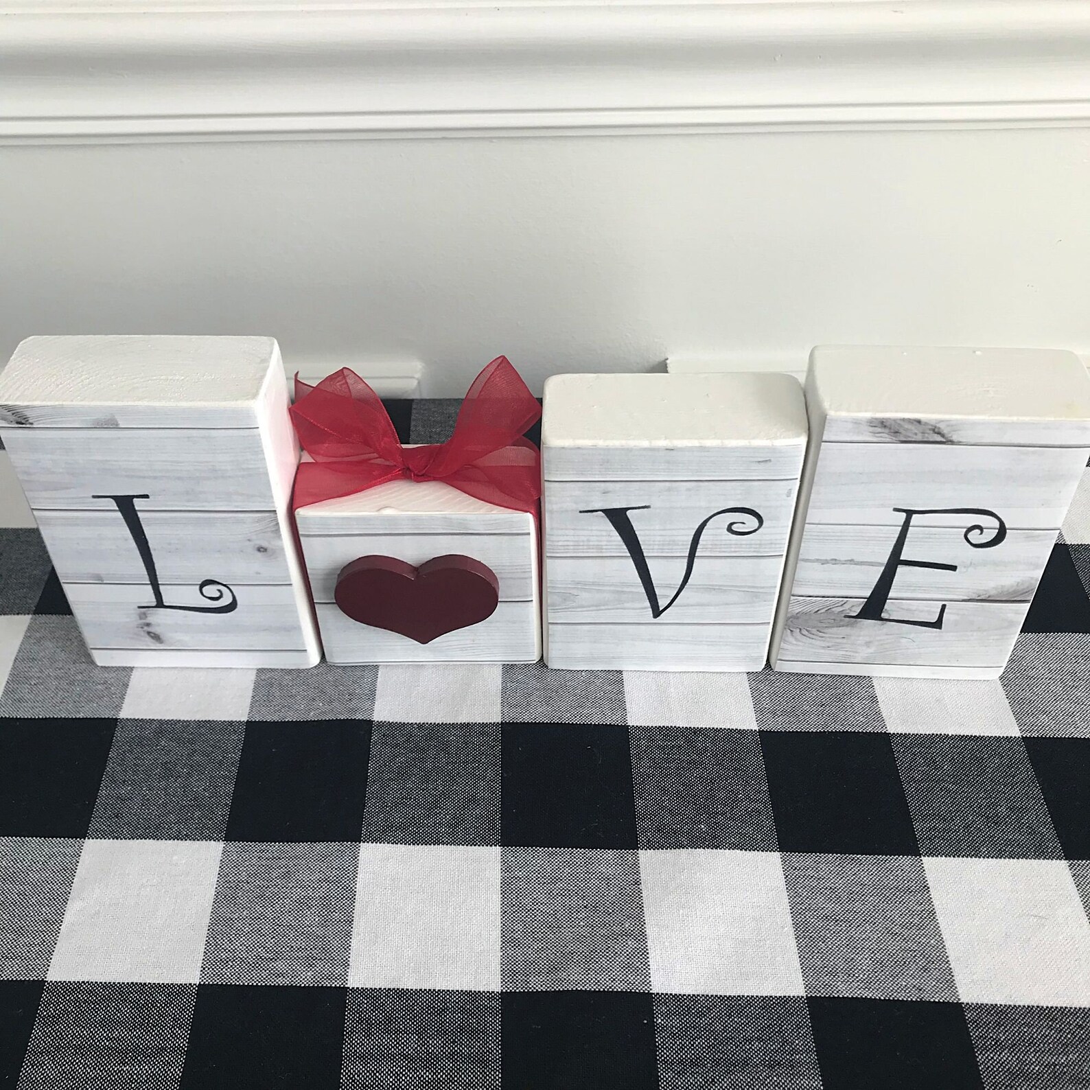 Love Word Blocks Valentine's Day Decor Farmhouse Decor - Etsy