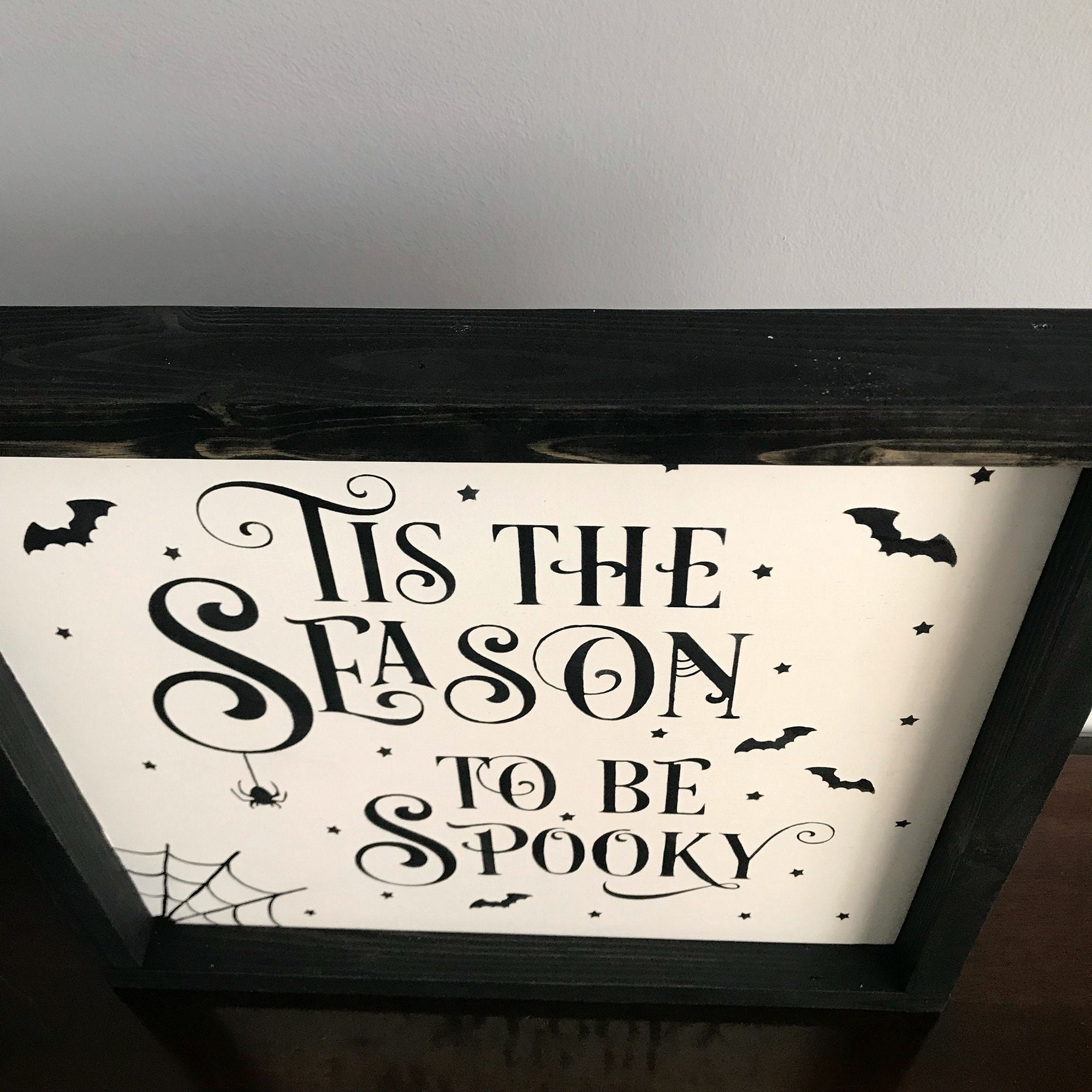 Tis the Season to Be Spooky Framed Wood Sign, Handmade Halloween Decor ...