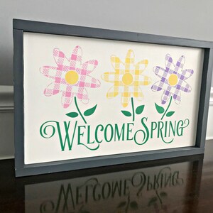 Welcome Spring Framed Wood Sign Spring Decor Farmhouse Style Spring ...