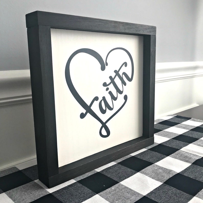 Faith Framed Farmhouse Style Wood Sign Christian Sign - Etsy
