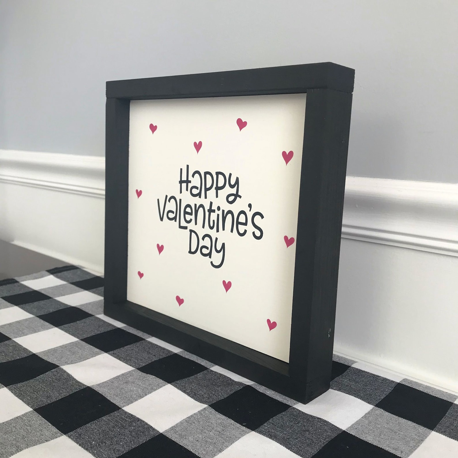Happy Valentine's Day Wood Sign, Farmhouse Style Happy Valentine's Day ...