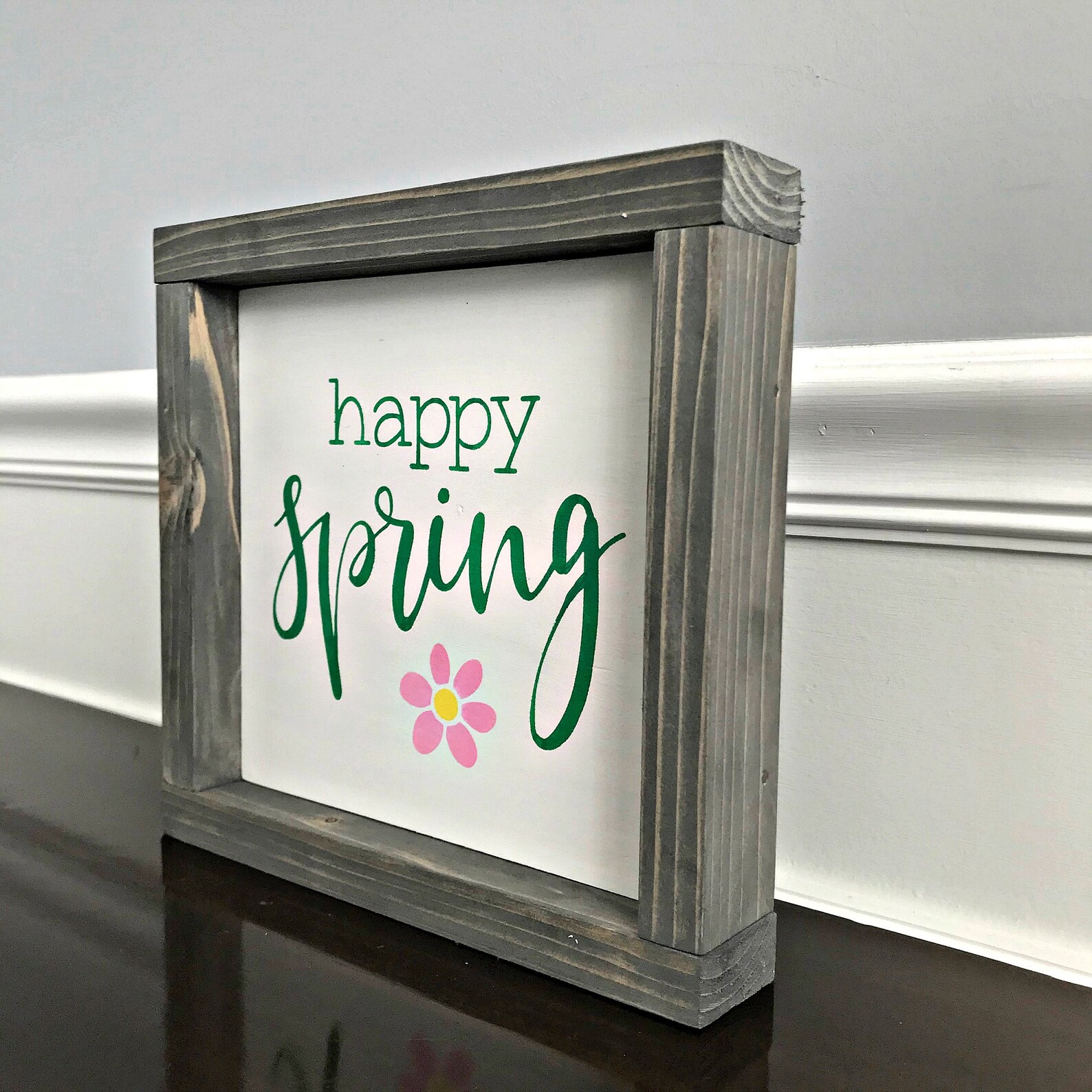 Happy Spring Framed Farmhouse Style Wood Sign Spring Decor - Etsy