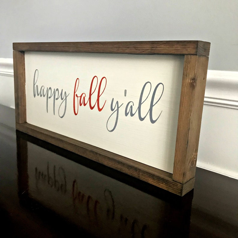 Happy Fall Y'all Framed Wood Sign Fall Autumn Decor - Etsy