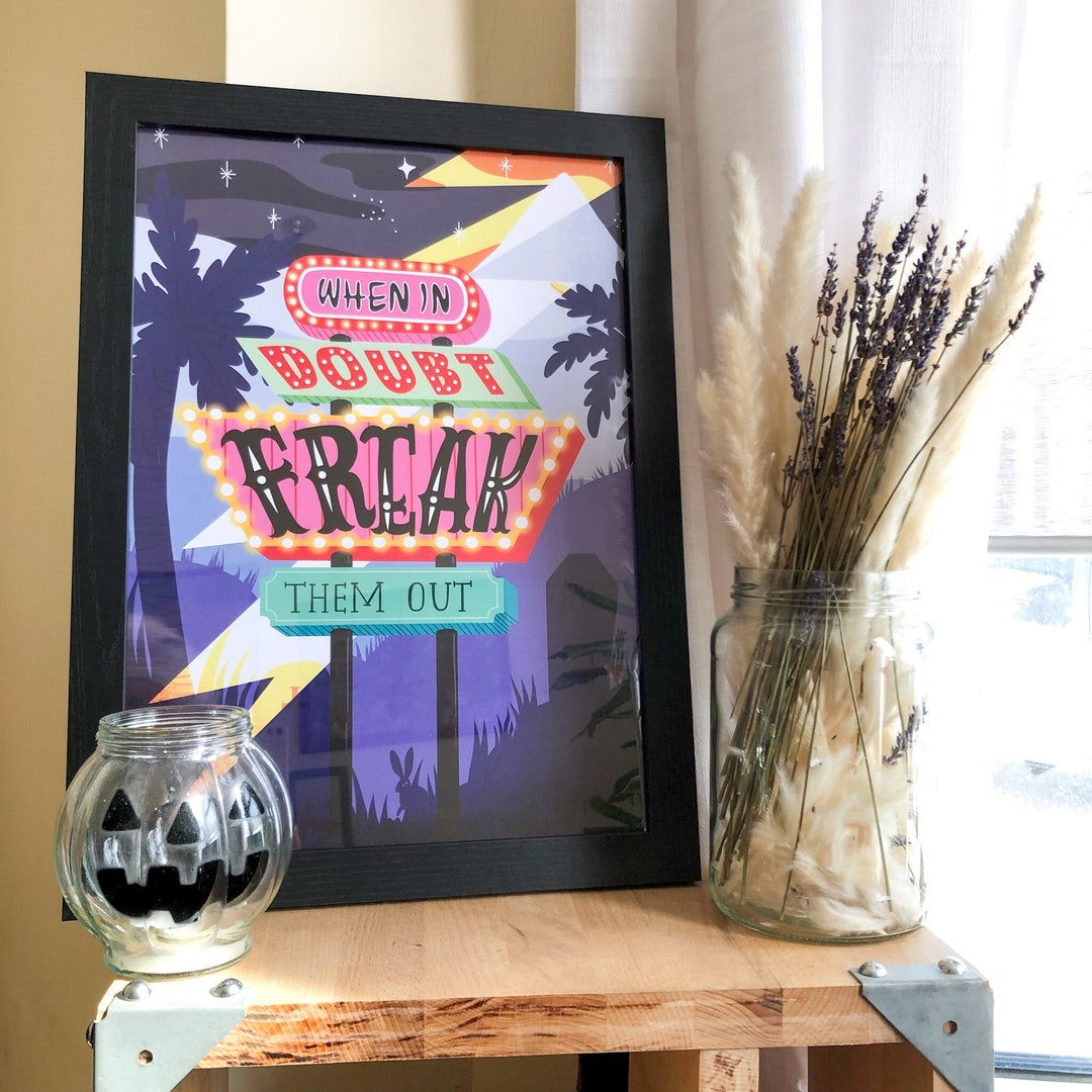 A3 Freak Illustration Art Print | Vegas Sign Lettering | Alt Emo Circus ...