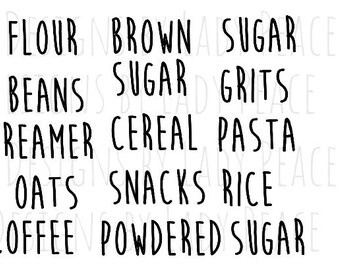 Canister labels svg | Etsy
