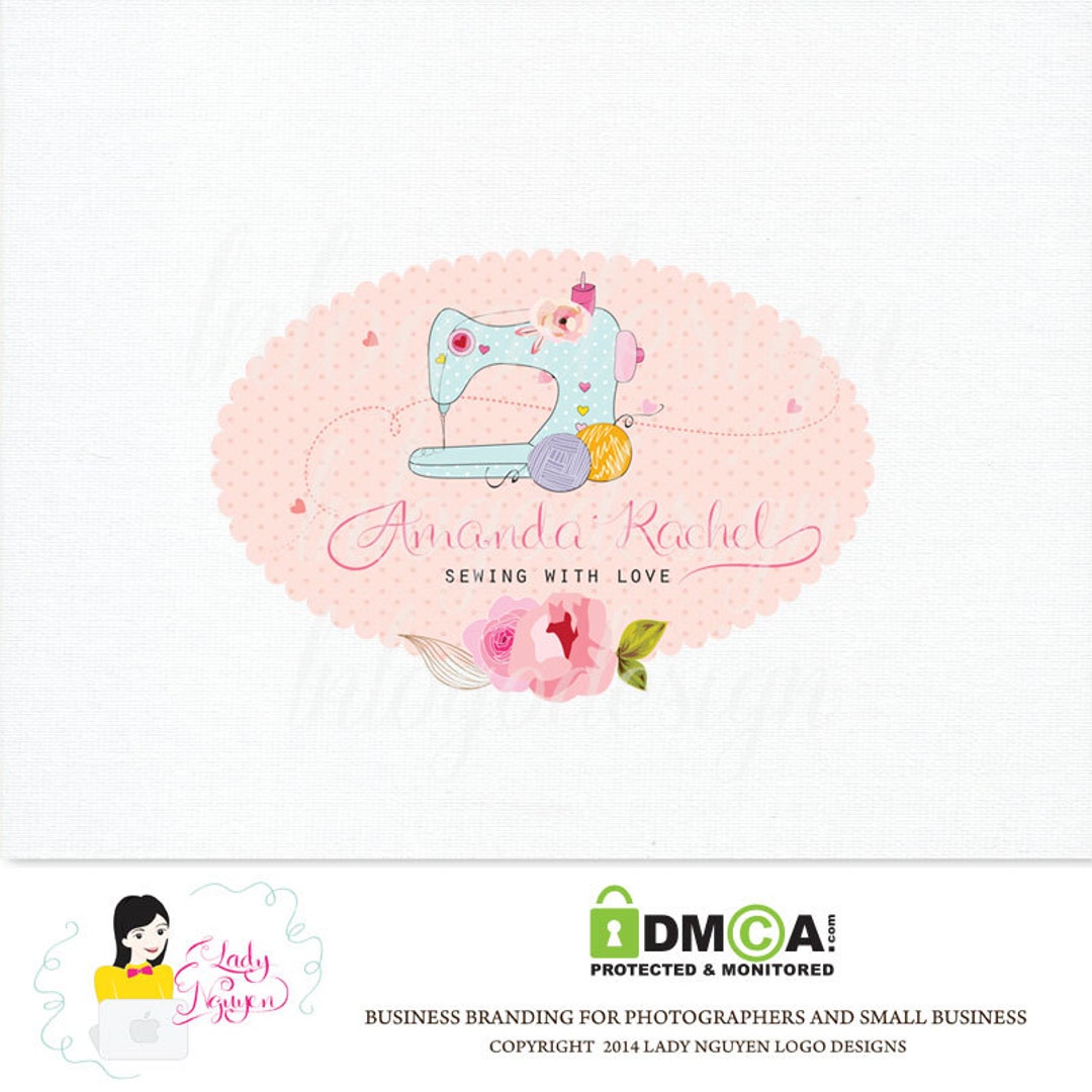 Handrawn Premade Doodle Sewing Business Logo Design LD034 - Etsy