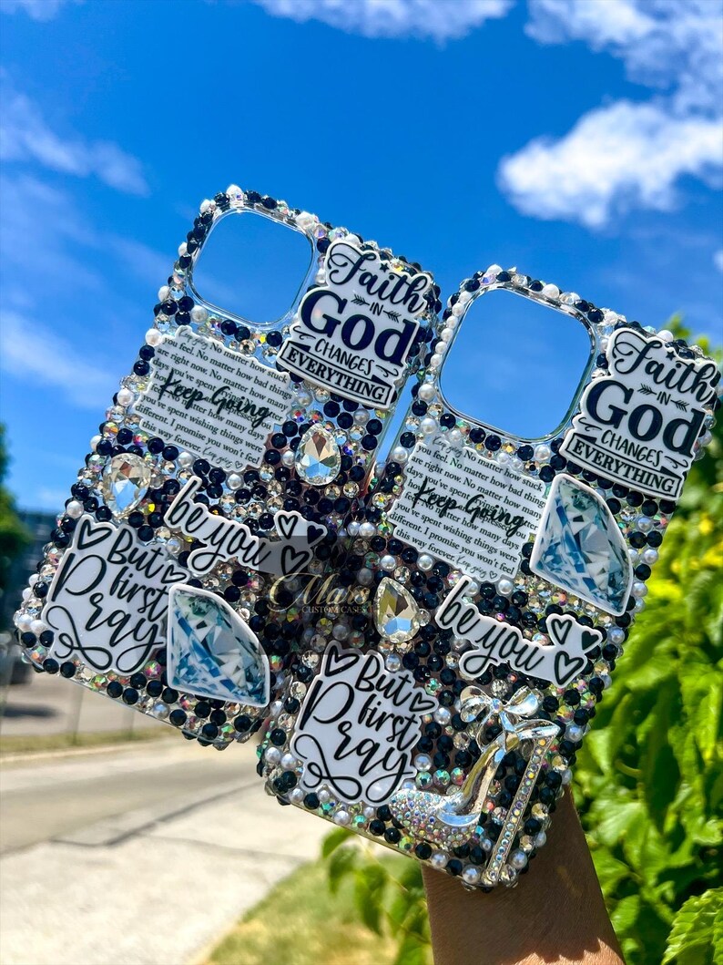 Custom Bling Phone Case | Handmade Bling Phone Case Rhinestones Phone ...