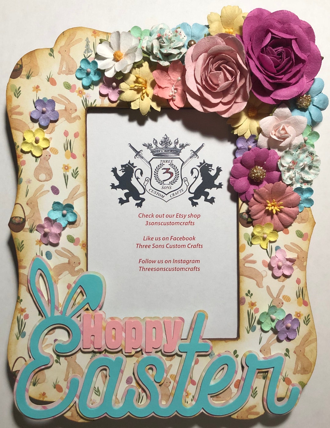 Hoppy Easter Floral Frame - Etsy