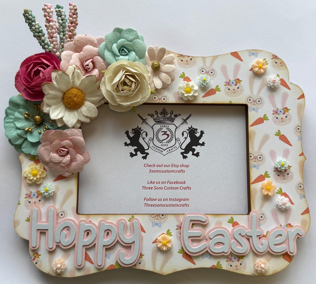 Hoppy Easter Floral Frame - Etsy