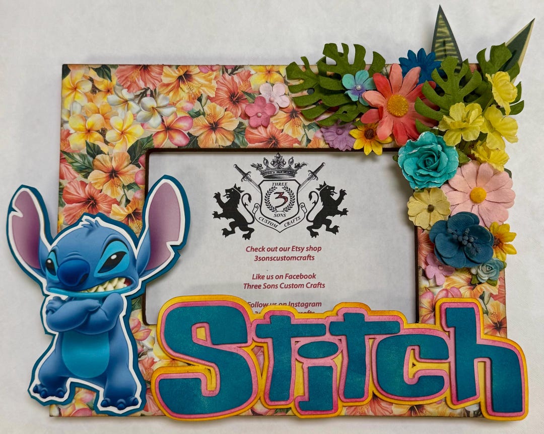 Floral Stitch Inspired Frame - Etsy