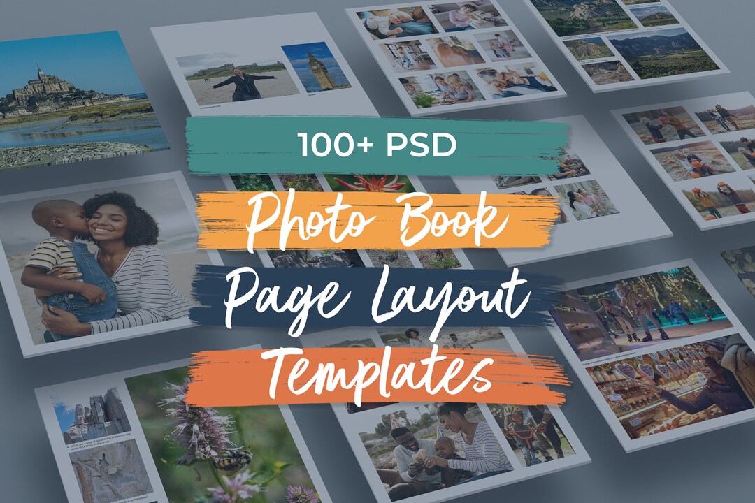 Photo Book Page Layout Templates for Photoshop (12x12 Square) - Etsy