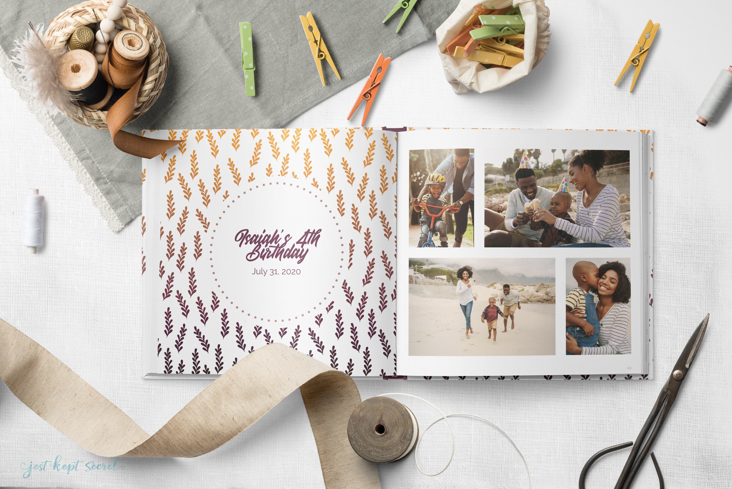 Autumn Leaves 12x12 Family Yearbook | Photobook | Album Template - Etsy