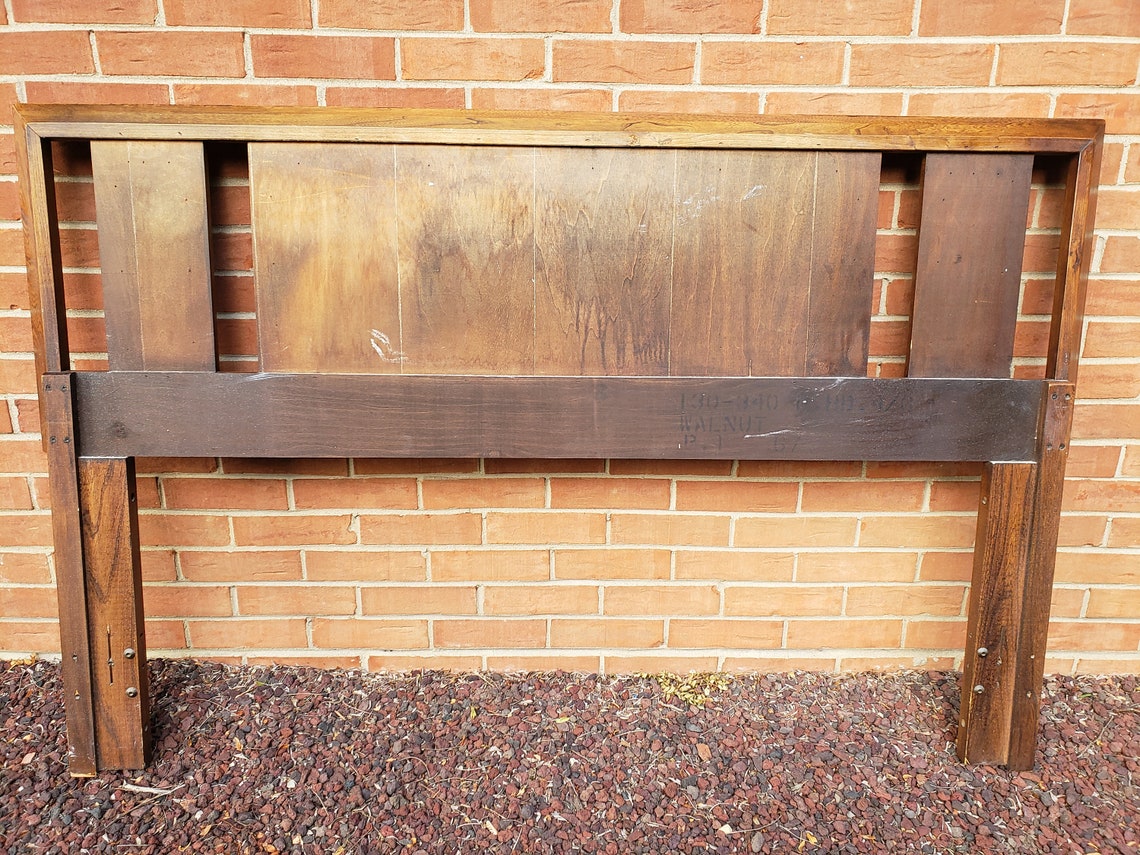 Vintage Walnut Headboard Mid Century Modern Queen Headboard | Etsy