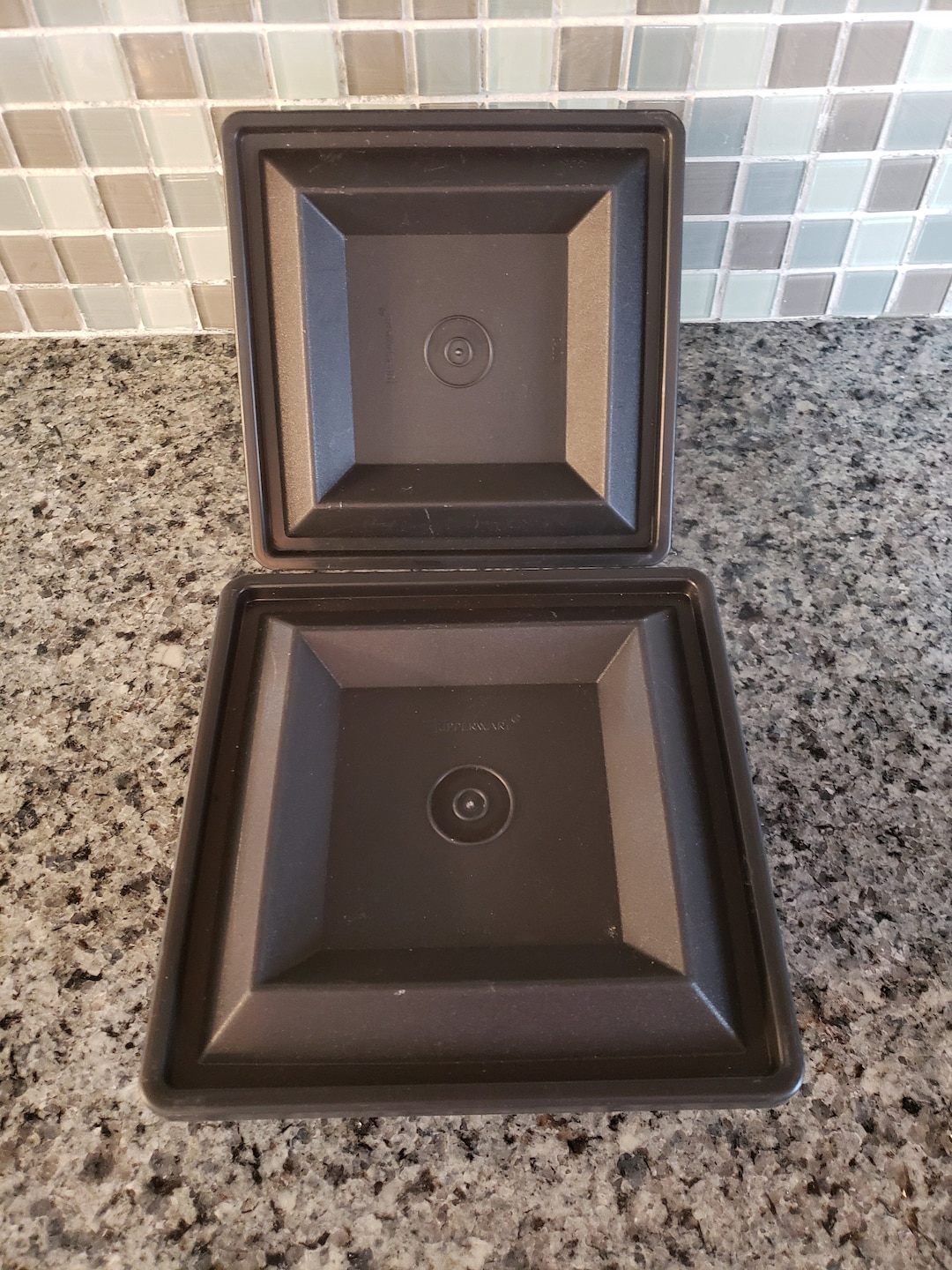 Tupperware Get Together Square Server Midnight Black ~ Vintage Portable ...